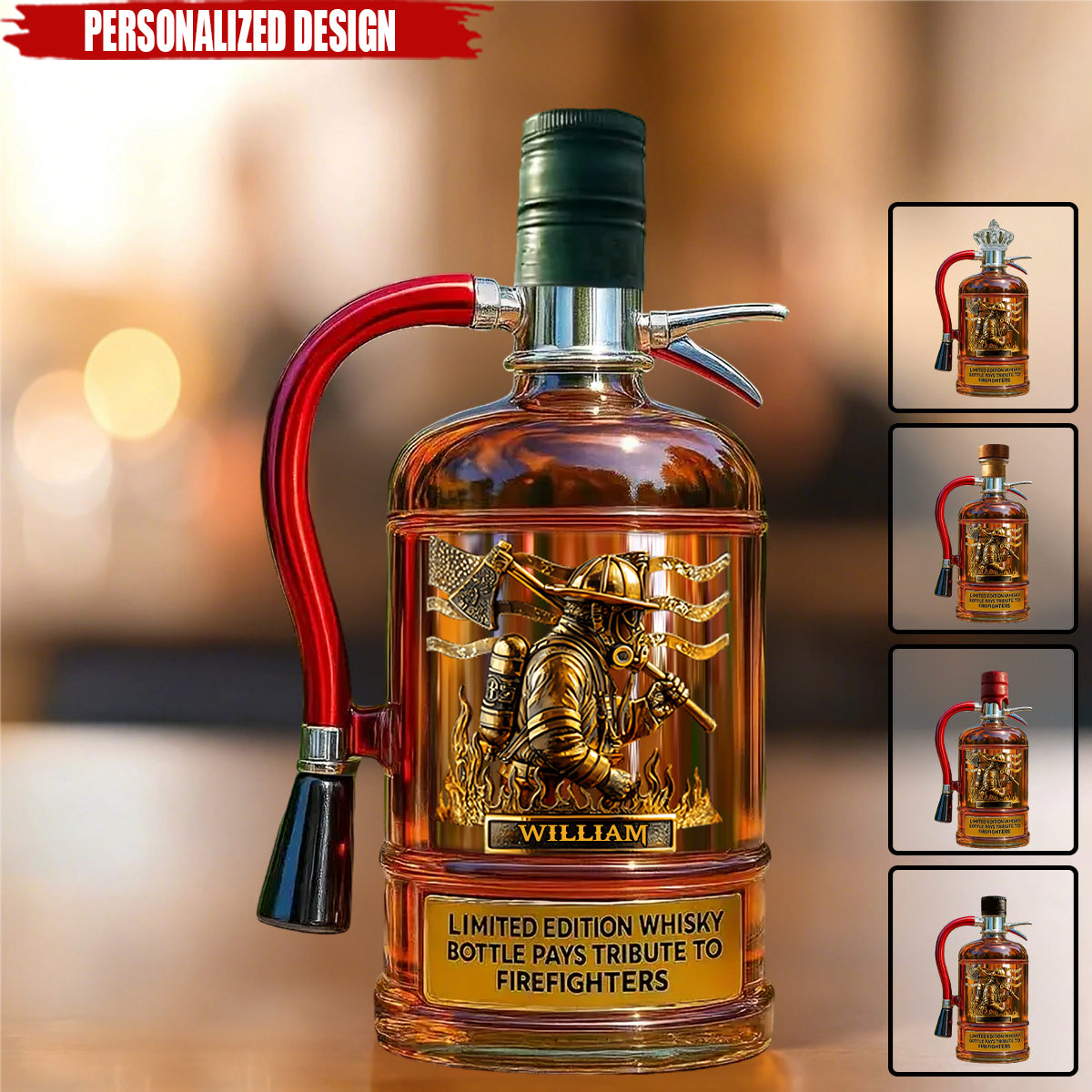 Personalized Firefighter Tribute Limited Edition Whiskey Bottle - laihair