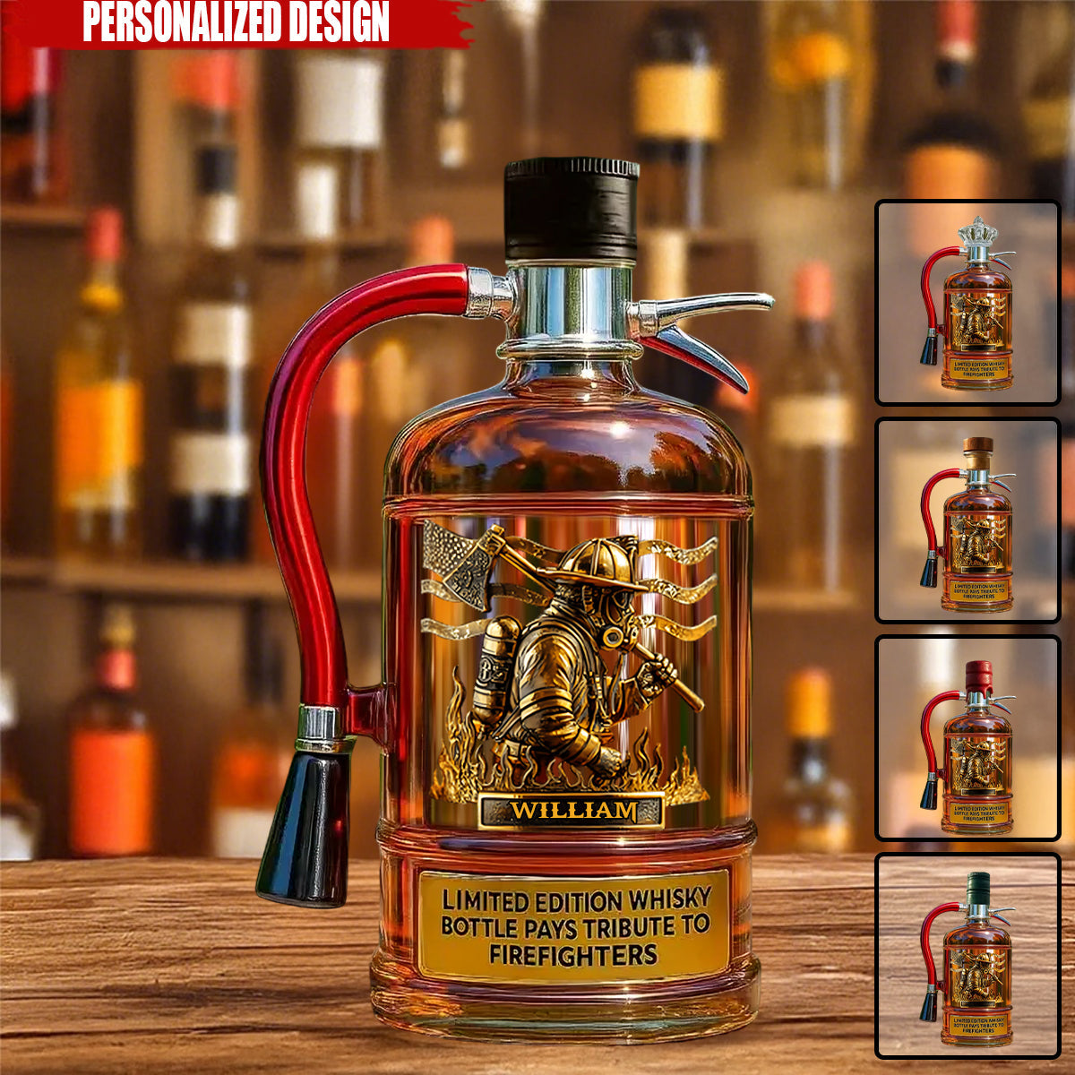 Personalized Firefighter Tribute Limited Edition Whiskey Bottle - laihair