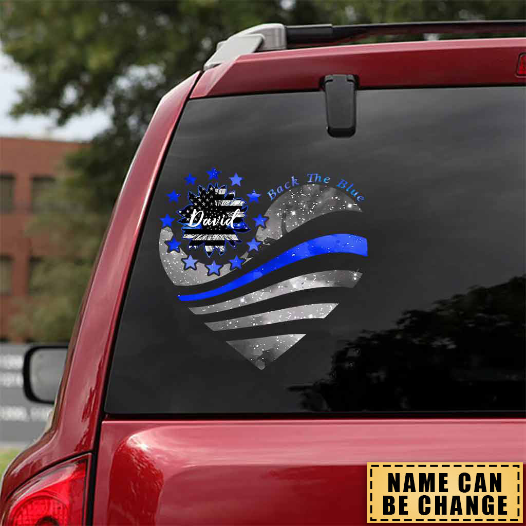 Defend The Blue Personalized Police Officer Decal Full Sticker Laihair