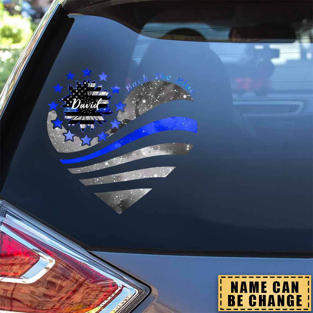Defend The Blue Personalized Police Officer Decal Full Sticker Laihair