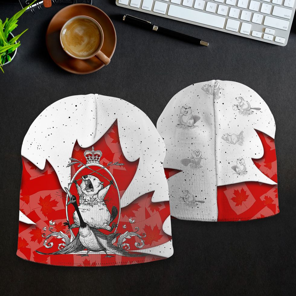 The majestic Canadian beaver riding a goose while wearing a maple leaf ...